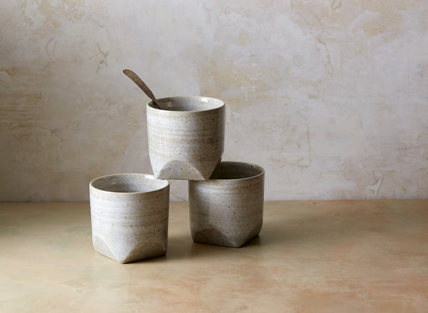 Granite Cup | Faceted w/ Stony Grey Glaze | BELLOCQ